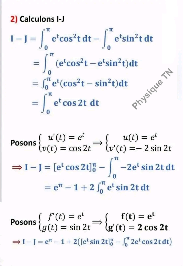Bac Sc expérimentales Math un bon exercice intégrale corrigé