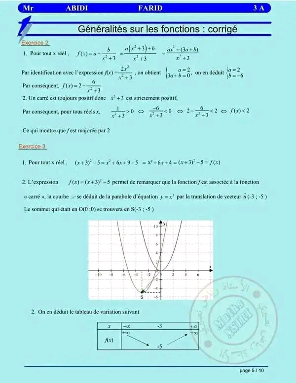 3 ème Mathématiques Math-