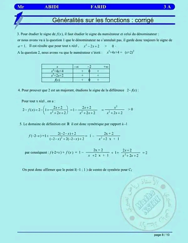 3 ème Mathématiques Math 3eme année (math ,sciences) Chapitre 1 ...