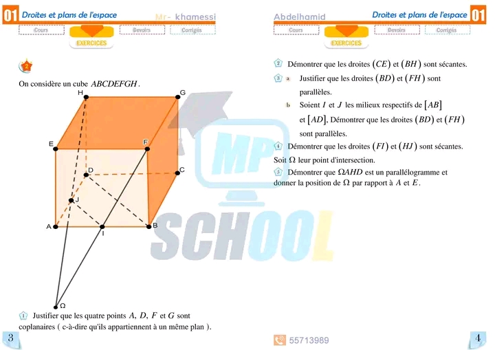 2 ème Sciences Math-DROITES ET PLANS DE L’ESPACE