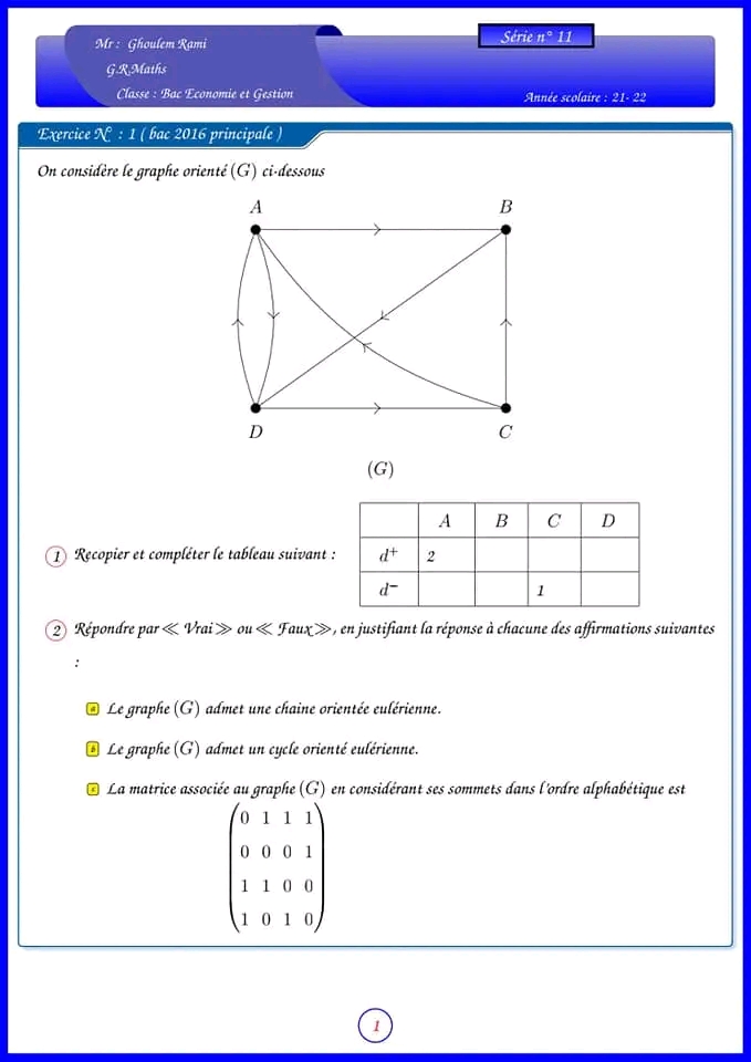 Bac Econmie et Gestion Math