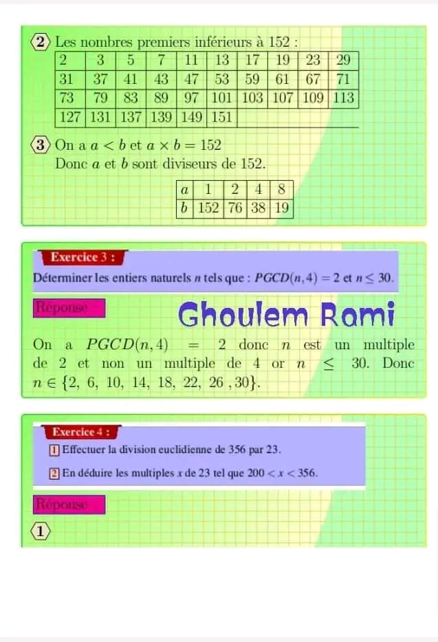 1ère année secondaire Math