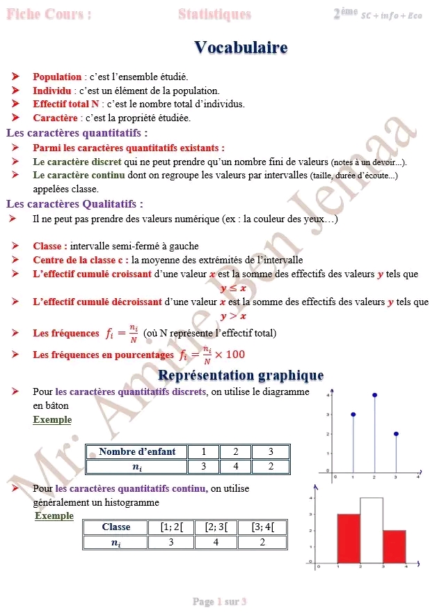 2 ème Sciences Math-STATISTIQUES