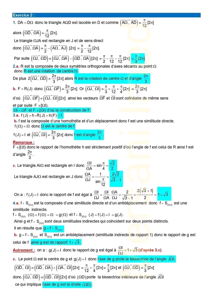 Bac math Math Similitudes