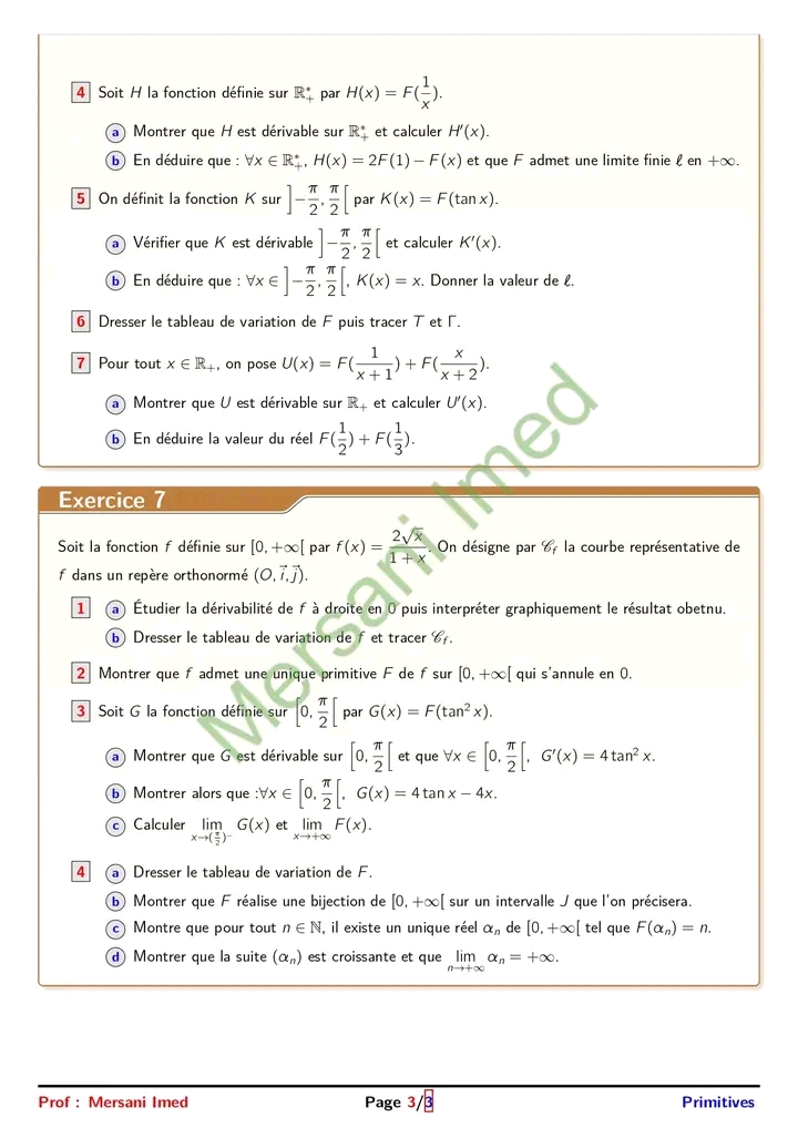 Bac Sc expérimentales Math