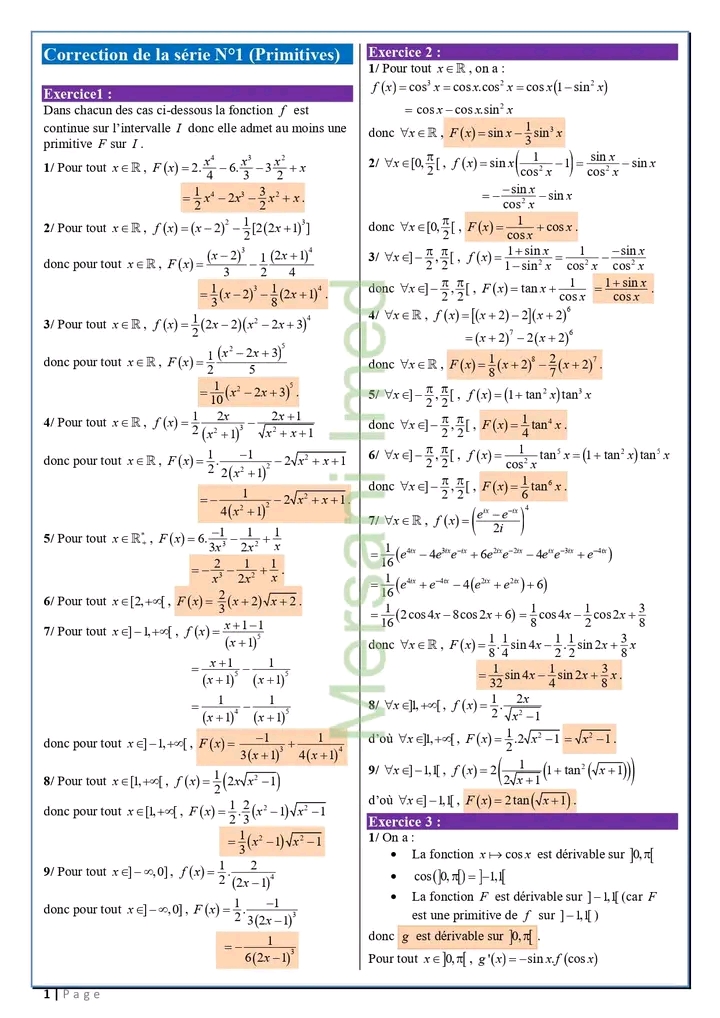 Bac Sc expérimentales Math