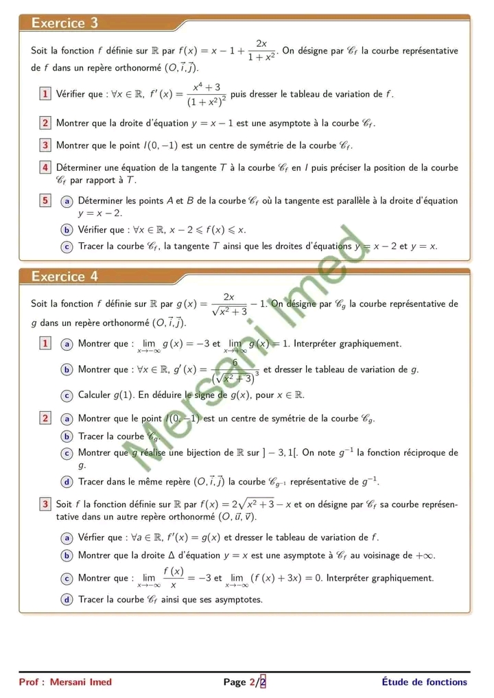 Bac Sc expérimentales Math