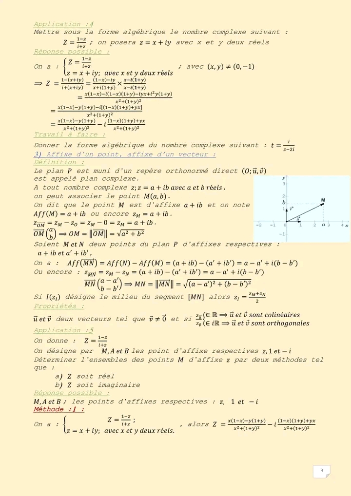 Bac math Math-NOMBRES COMPLEXES
