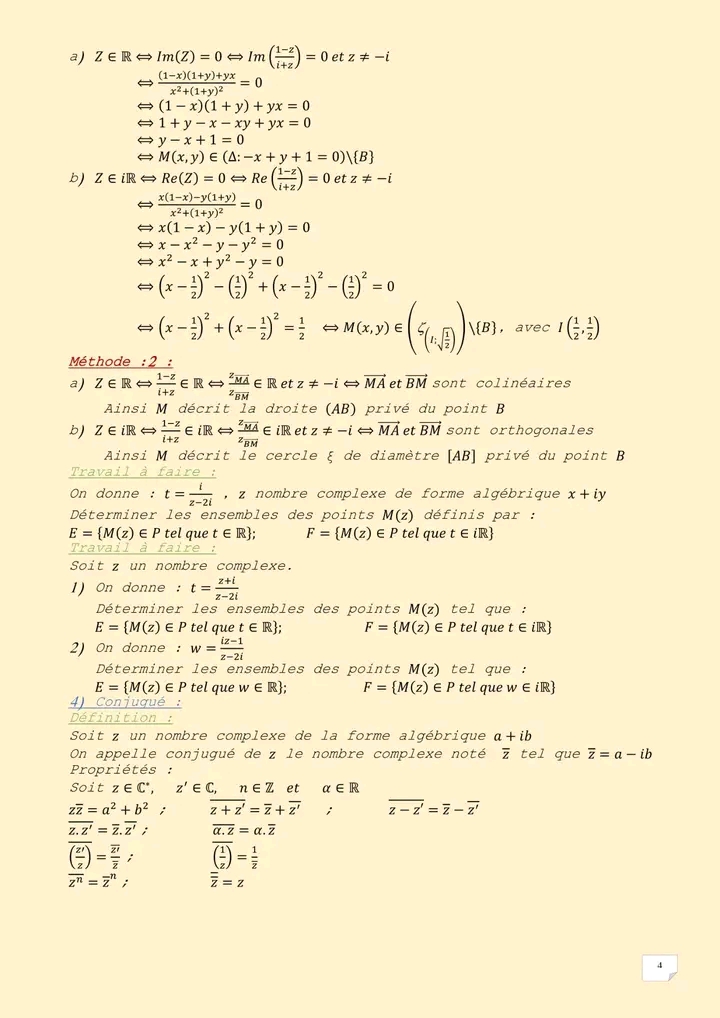 Bac math Math-NOMBRES COMPLEXES