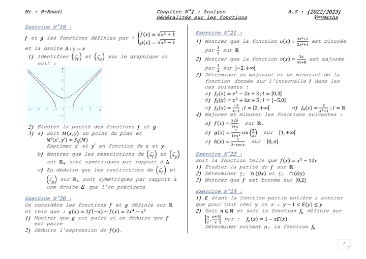 3 ème Mathématiques Math Série d'exercices (GENERALITES SUR LES ...