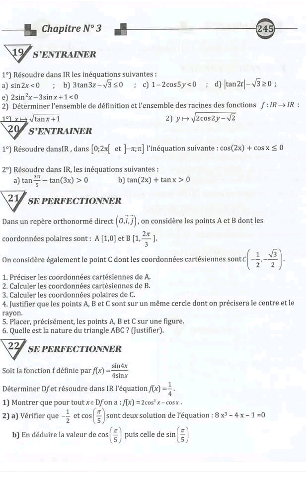 3 ème Sc expérimentales Math