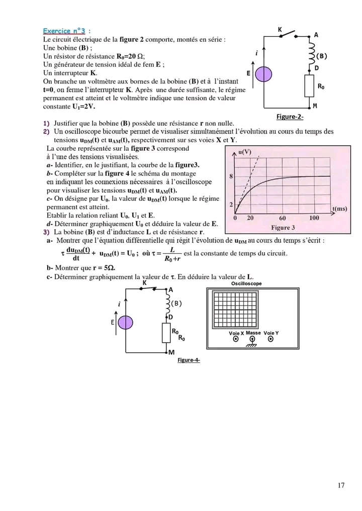 Bac math Physique COURS BOBINE DIPOLE RL , Bac
