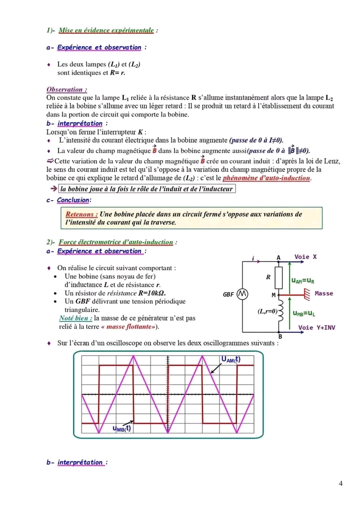 Bac math Physique COURS BOBINE DIPOLE RL , Bac