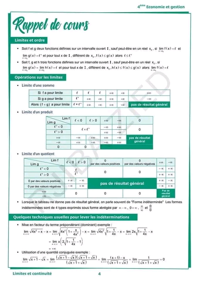 Bac math Math Révision Math Bac eco
