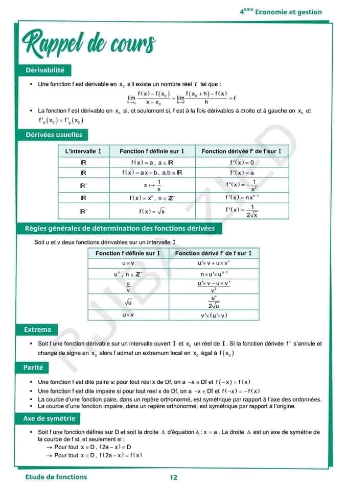 Bac math Math Révision Math Bac eco
