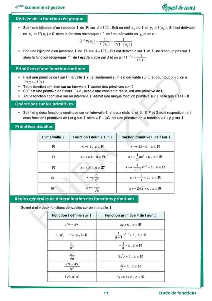 Bac math Math Révision Math Bac eco