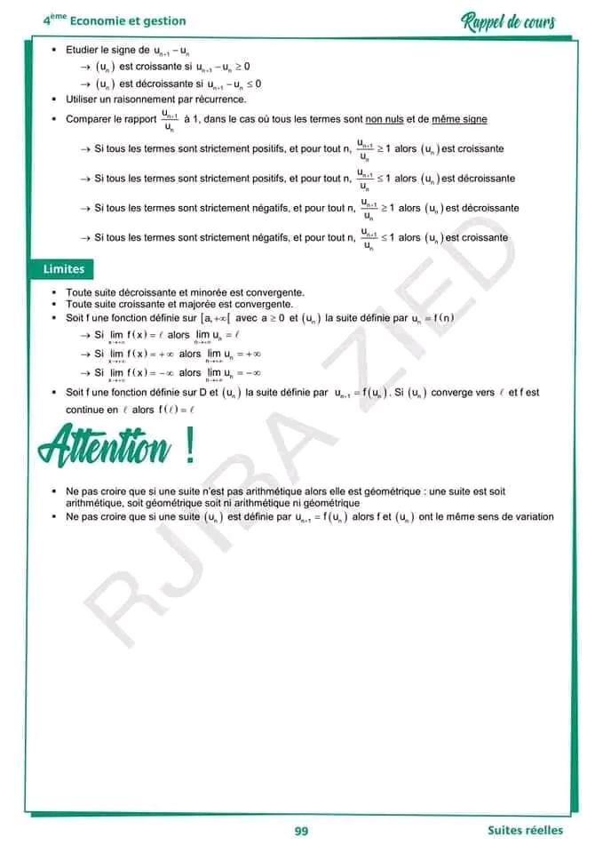 Bac math Math Révision Math Bac eco