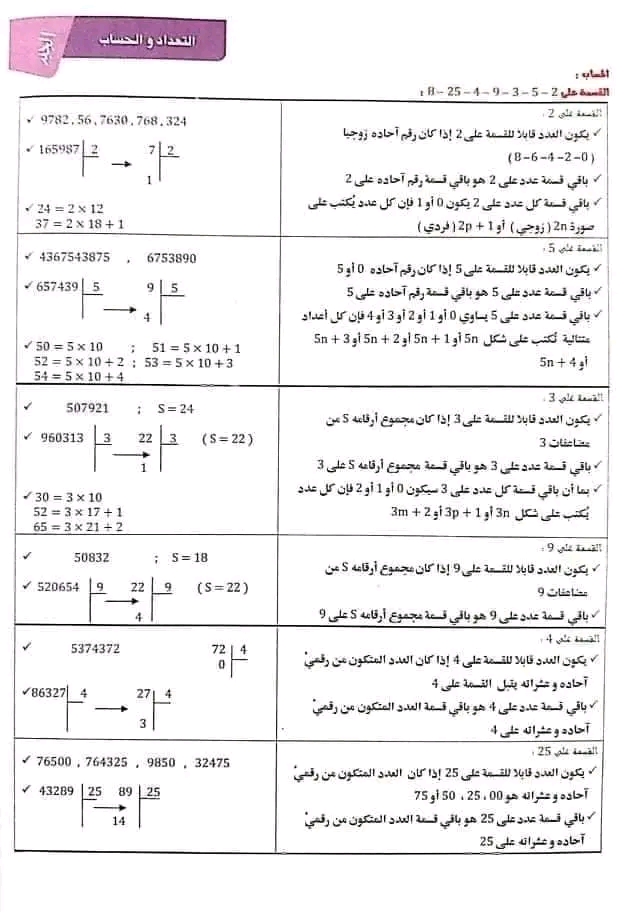 9 ème-التاسعة أساسي Math تلخيص الدرس الأول 9 اساسي التعداد والحساب التعيين في المستوي