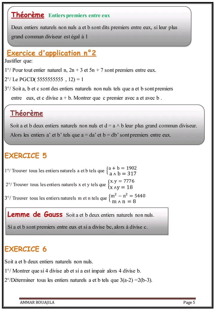 3 ème Mathématiques Math arithmétique 3 maths (cours et exercices)