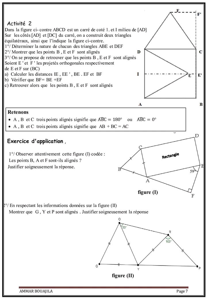 1ère année secondaire Math les angles cours complet