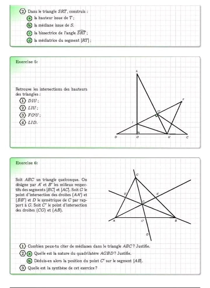 1ère année secondaire Math-Angles