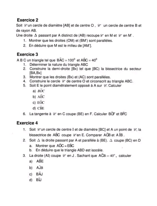 1ère année secondaire Math