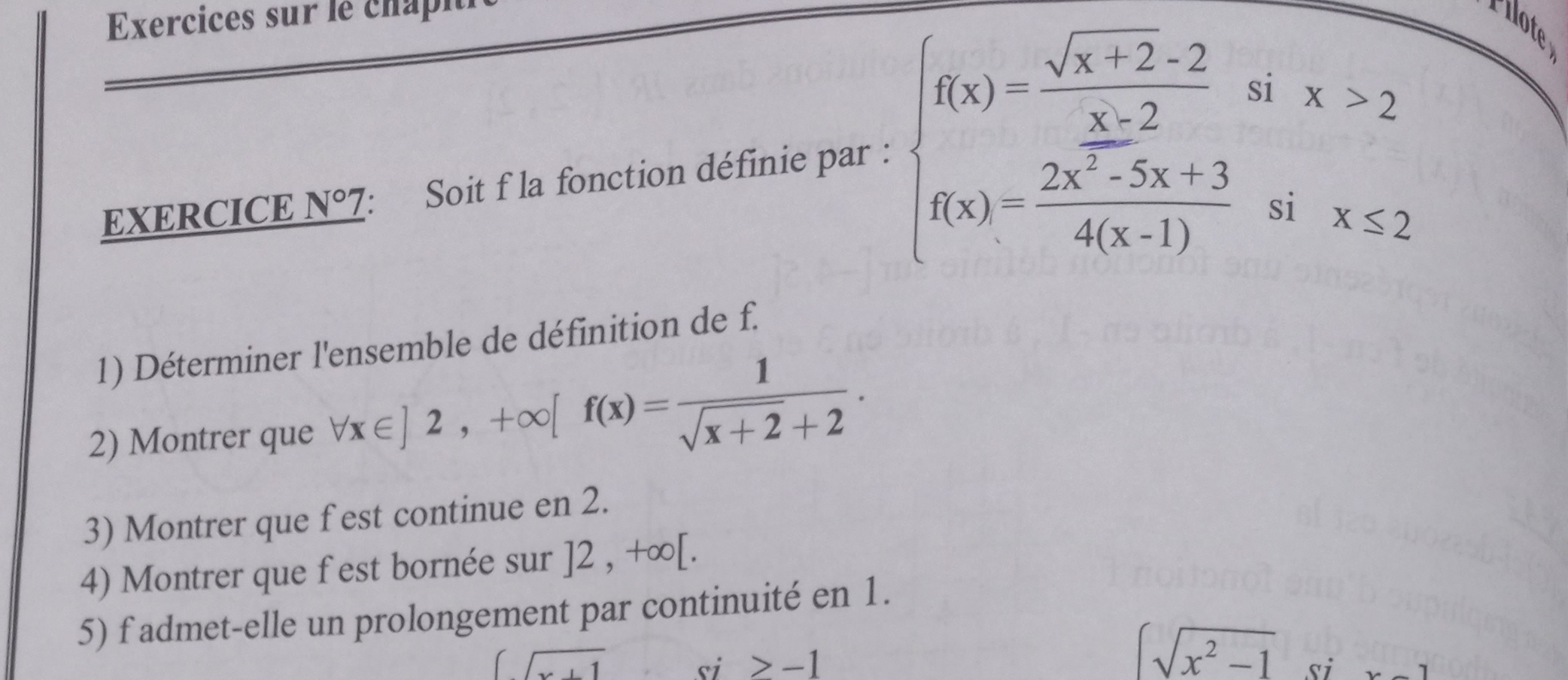3 ème Mathématiques Math Exercice